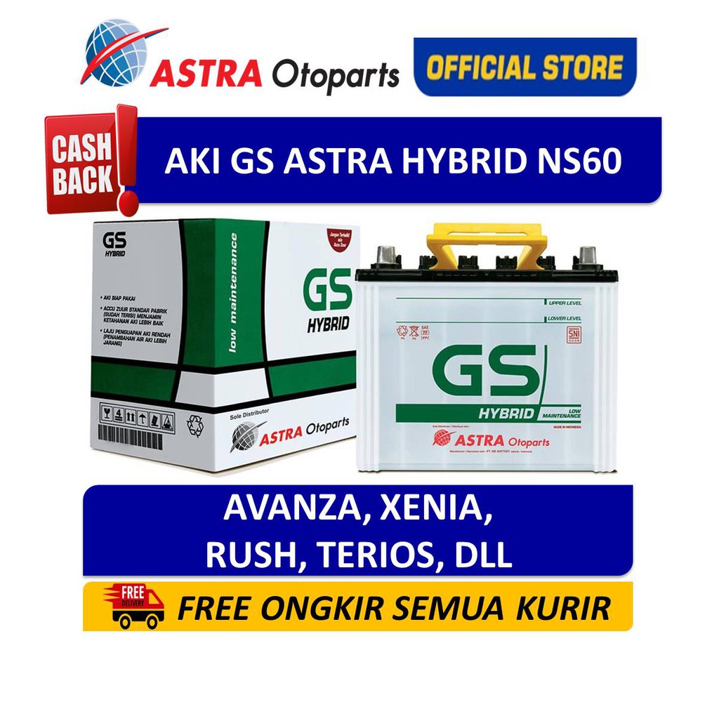 Jual GS ASTRA Hybrid NS60 Aki Mobil Avanza, Xenia, Rush, Terios, Gran ...