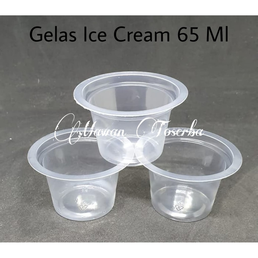 Jual Cup jelly agar puding pudding royal isi 50pcs / gelas plastik ice cream puding 50 ml & 65ml ...