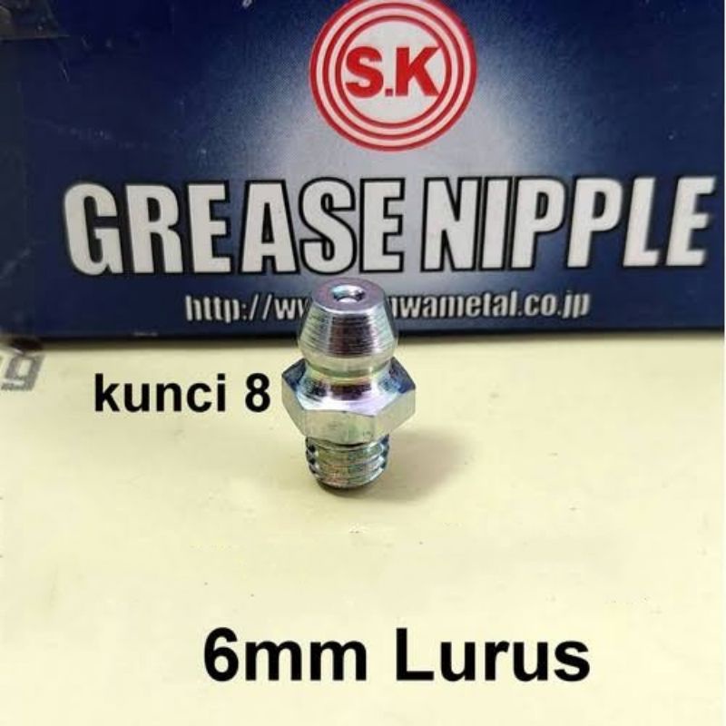 Jual NIPPLE GREASE / NEPEL GEMUK 6mm LURUS / STRAIGHT SK SANWA | Shopee ...