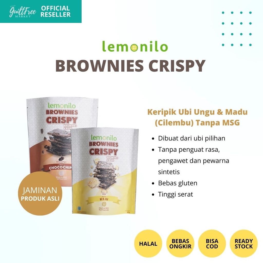 Jual Lemonilo Brownies Crispy Chocochips Keju I Makanan Biskuit Cemilan ...