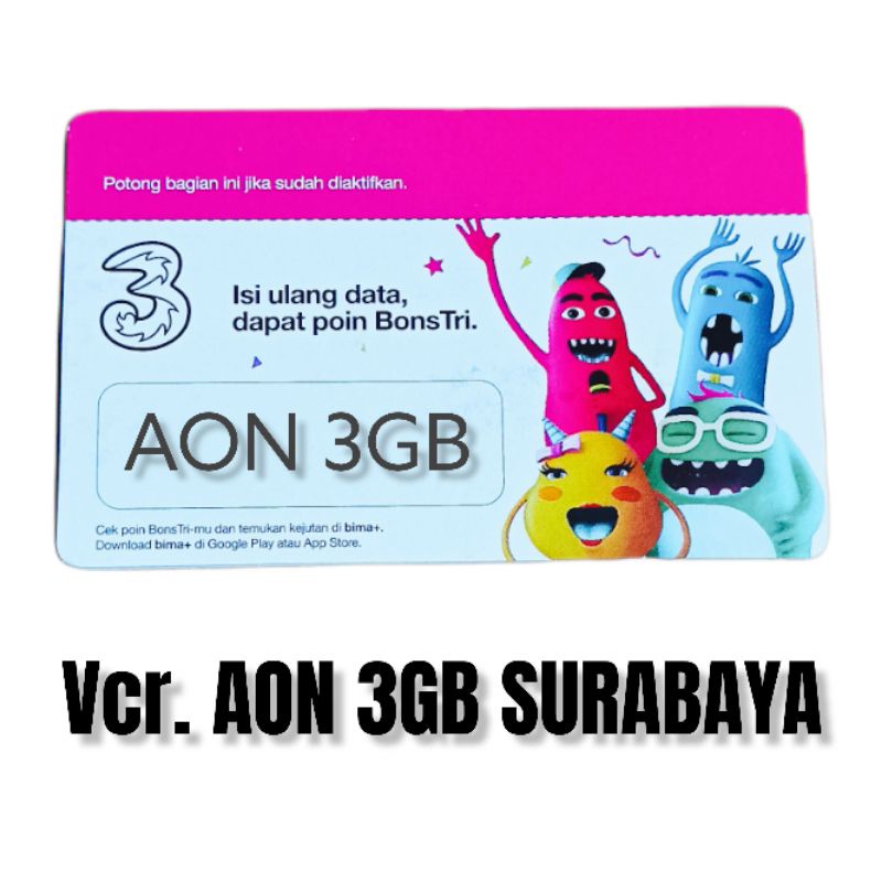 Jual Voucher Data Internet Three TRI AON 3GB | Shopee Indonesia