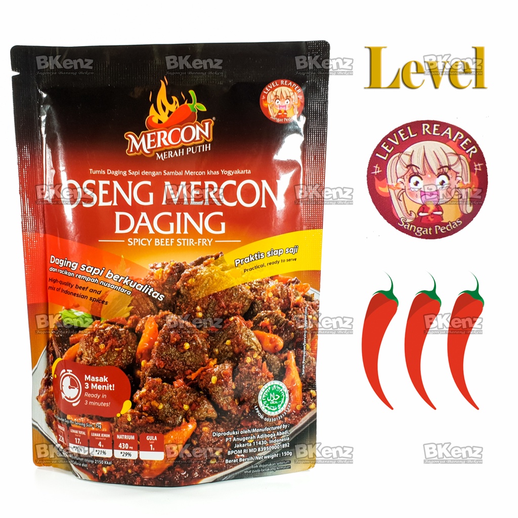 Jual Oseng Mercon Merah Putih Daging Cakalang Cumi Rendang Ayam Betutu ...