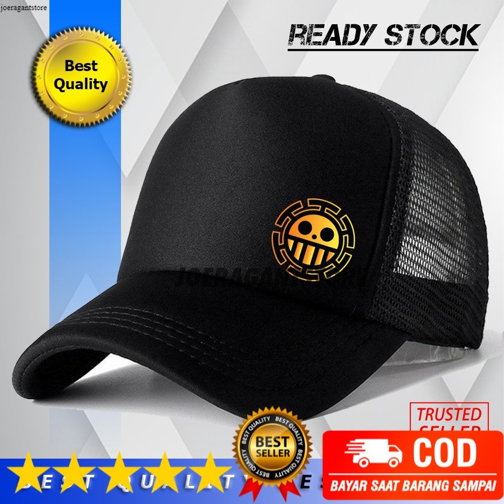 Jual TOPI TRUCKER JARING SABLON - Topi Cap Trafalgar law One piece ...