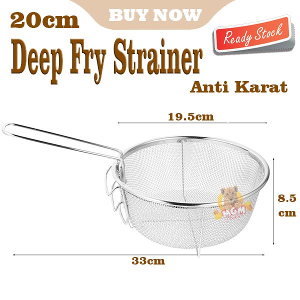 Jual Deep Fry Strainer saringan minyak Peniris gorengan stainless 20cm | Shopee Indonesia