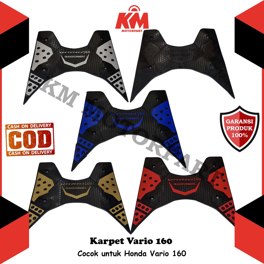 Jual Karpet Vario 160 Keset Pijakan Kaki Honda Vario New Bordes Bahan Karet Variasi | Shopee ...