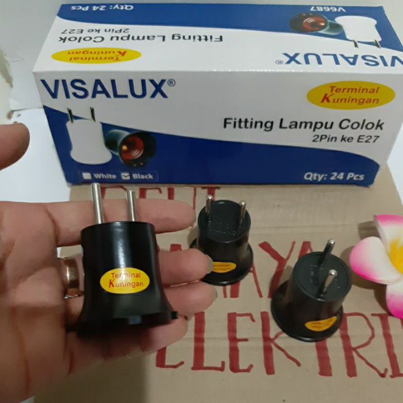 Jual Fitting Colok Terminal Kuningan / Fitting Lampu 2 Pin E27 V6687 ...