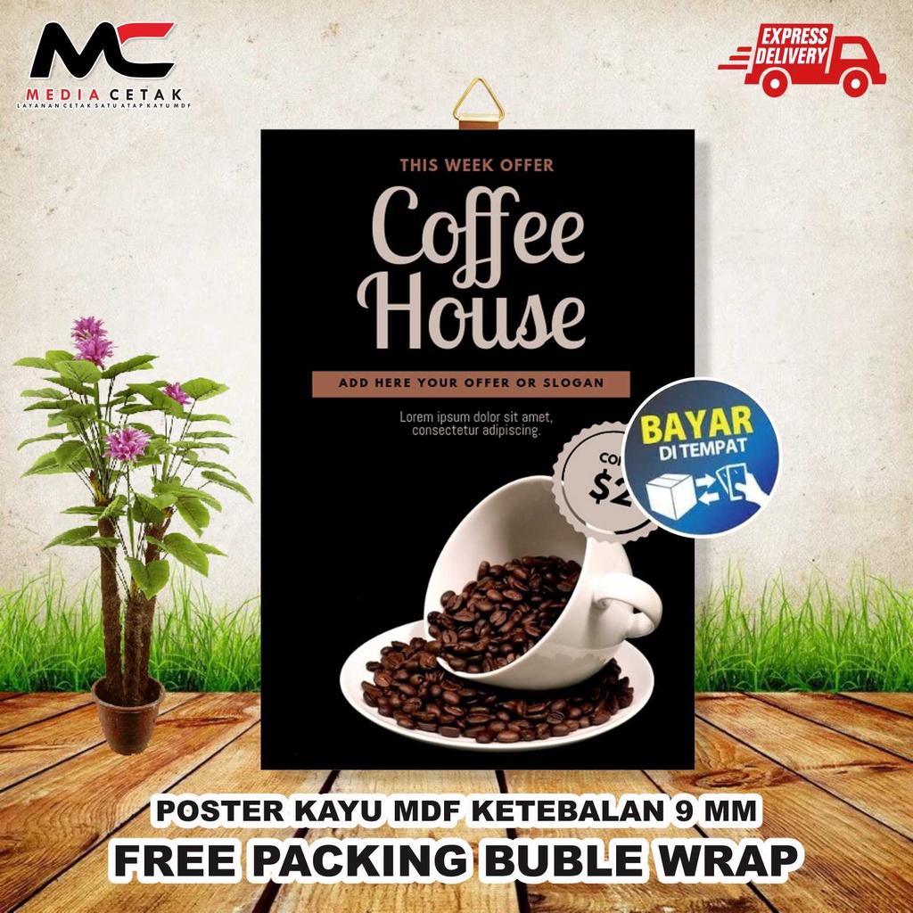 Jual Poster Kayu – KOPI/ Hiasan Dinding Rumah / Hiasan Dinding Ruang ...