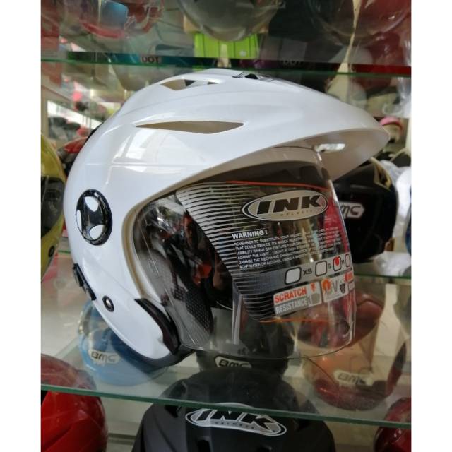 Jual HELM INK FLASH WHITE DOUBLE VISOR ORIGINAL HELM TOURING INK FLASH ...