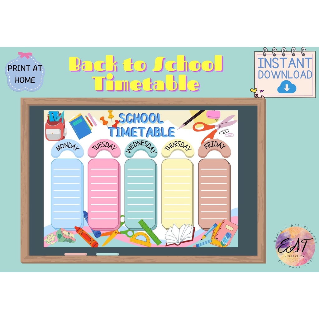 Jual Print at Home - Jadwal Pelajaran Aesthetic / Roster Pelajaran ...