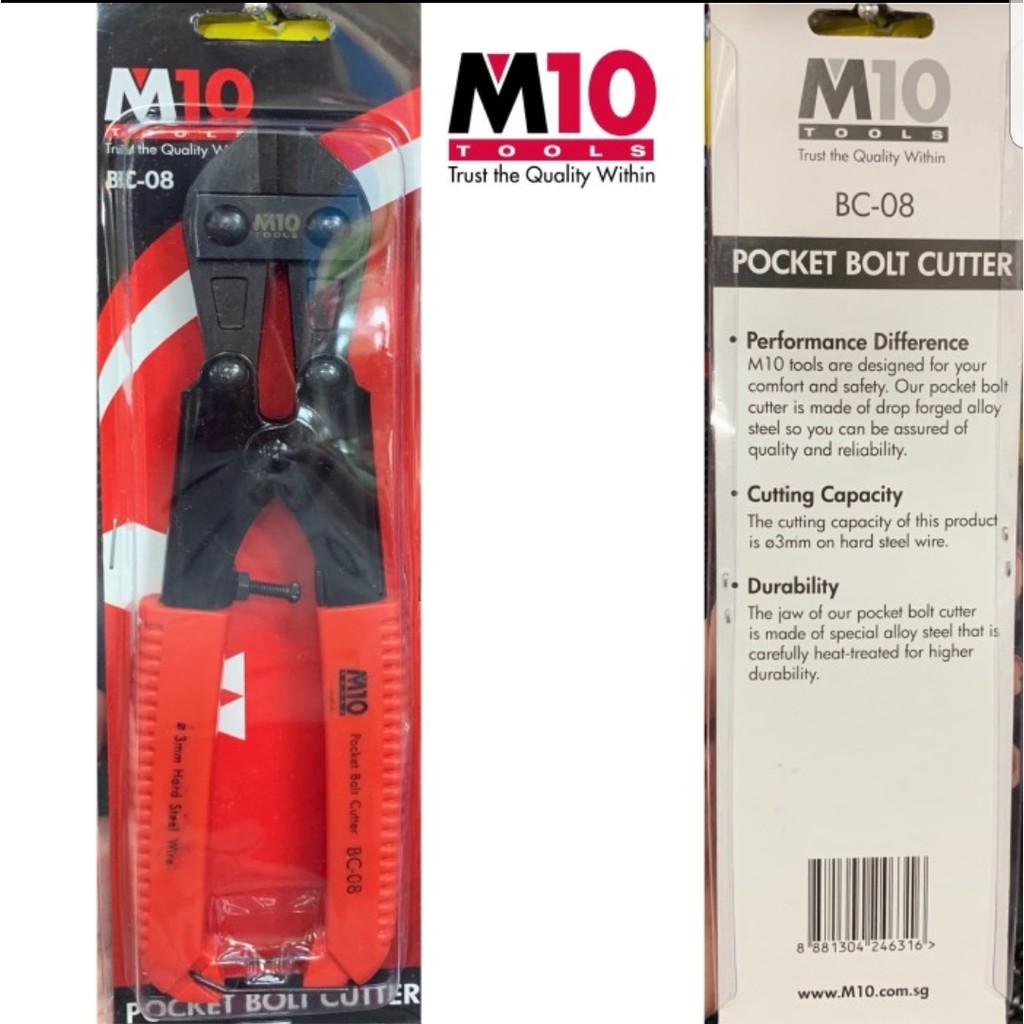 Jual Bolt Cutter Gunting Beton 8" M10 Pocket Kecil Praktis Besi Kawat ...