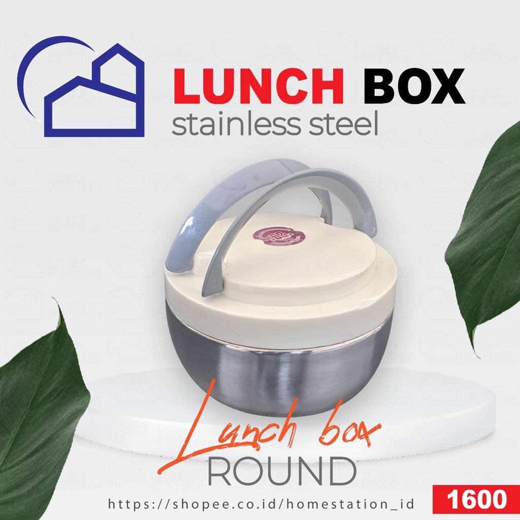 Jual LUNCH BOX BULAT STAINLESS STEEL / Rantang Susun 1 Stainless Bulat ...