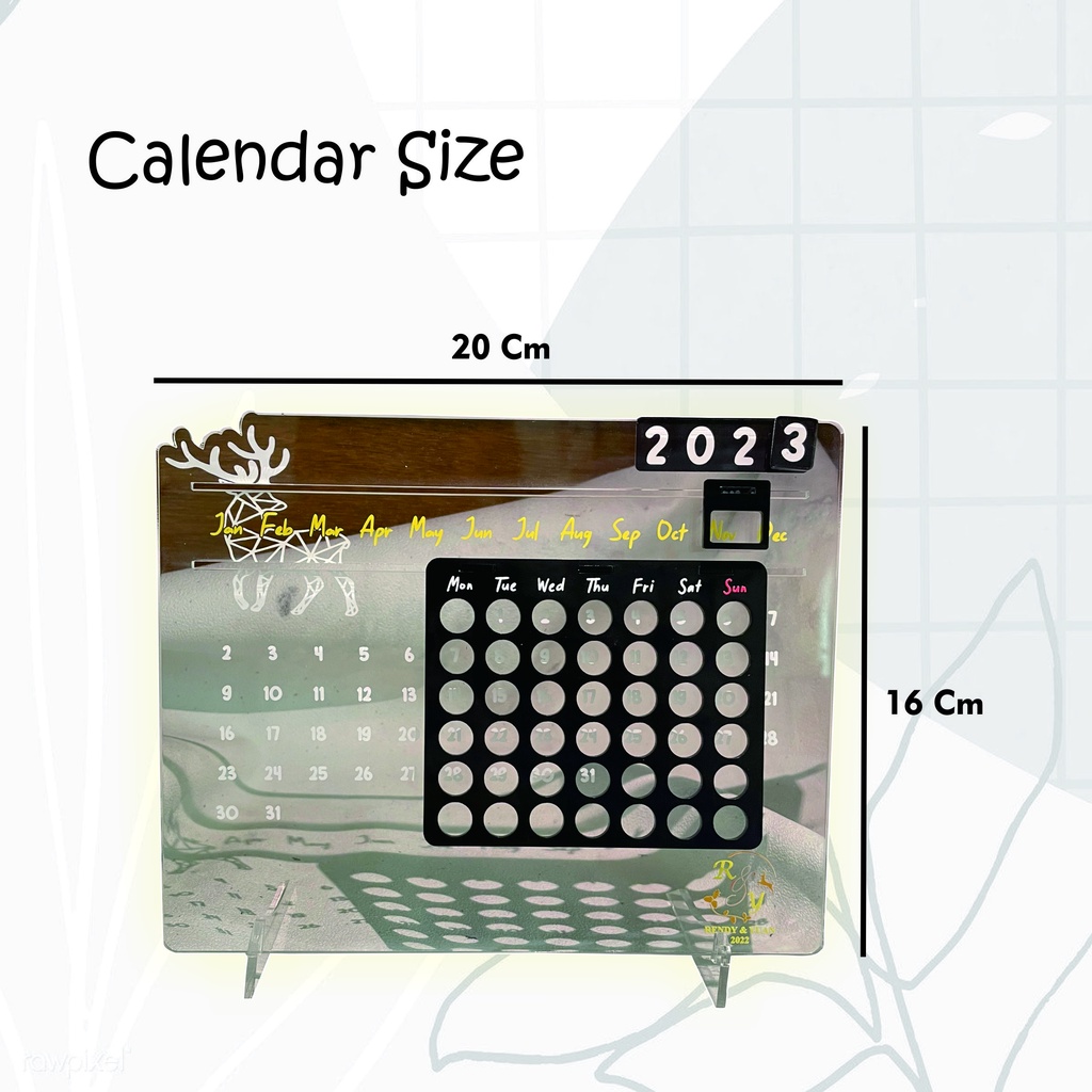 Jual kalender abadi CUSTOM / eternal calender / kalender akrilik ...