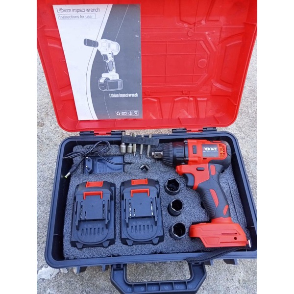 Jual Mesin Bor Cordless impact WRENCH BRUSHLESS DEKWE 48 Volt 2 Baterai | Shopee Indonesia