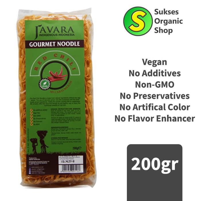 Jual Mie Cabai Merah/Gourmet Noodle Red Chili | Javara | 200gr | Shopee ...