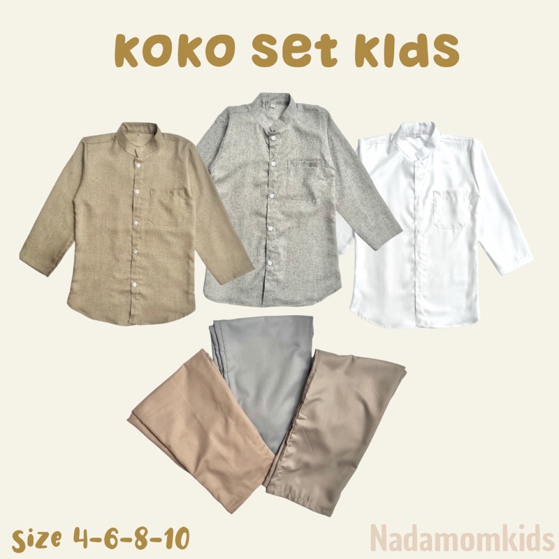 Jual KEMEJA KOKO ANAK BAHAN KATUN PREMIUM IMPORT KEMKO ANAK KOKO PUTIH COKLAT ABU ABU KEREN ...