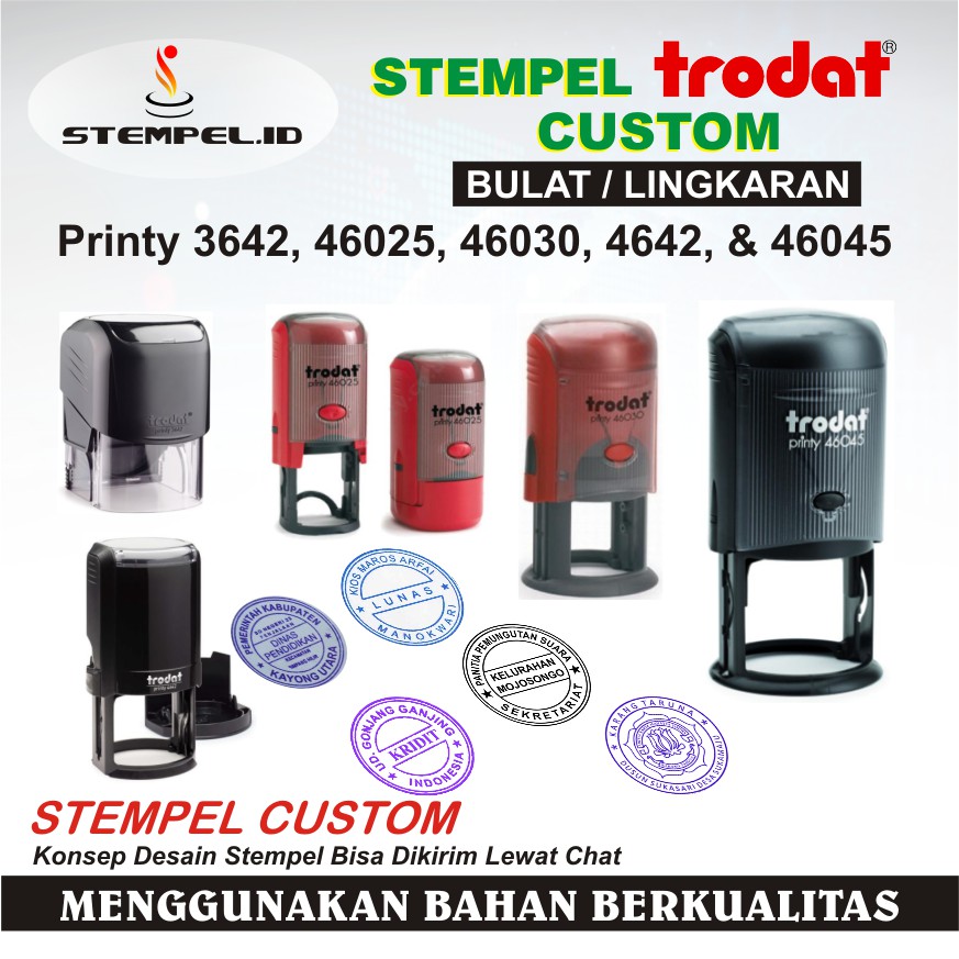 Jual Stempel Trodat Custom Printy 3642 46025 46030 4642 46045 Stempel Logo Perusahaan | Shopee ...
