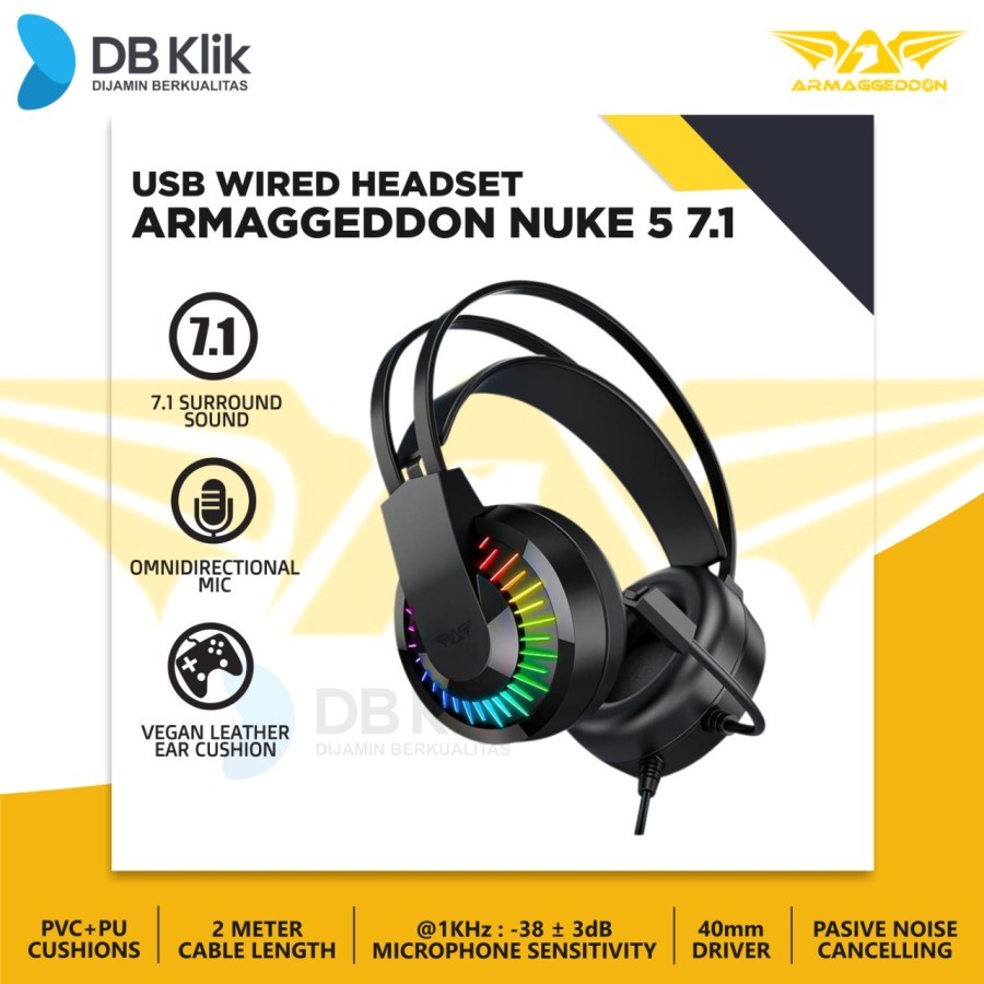 Jual Headset Gaming ARMAGGEDDON NUKE 5 7.1 USB Wired - Armaggeddon NUKE ...