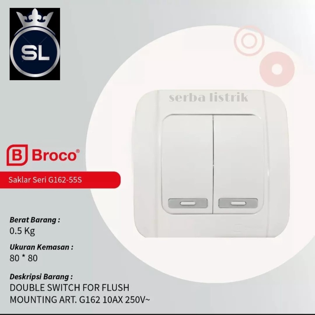 Jual IB SAKLAR SERI BROCO GALLEO G162 - SAKLAR DOBLLE INBOW BROCO ...