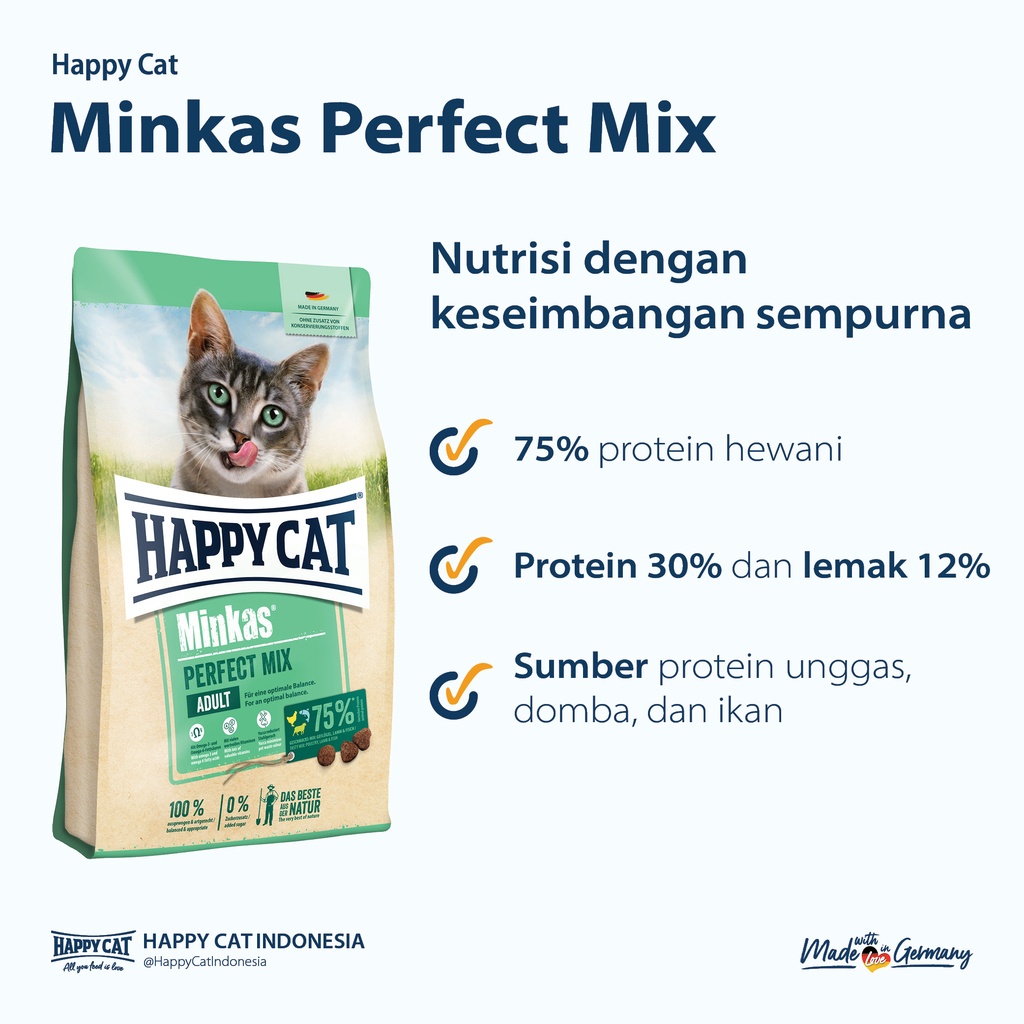 Jual Happy Cat Minkas Perfect Mix | Makanan Kucing dengan Nutrisi ...
