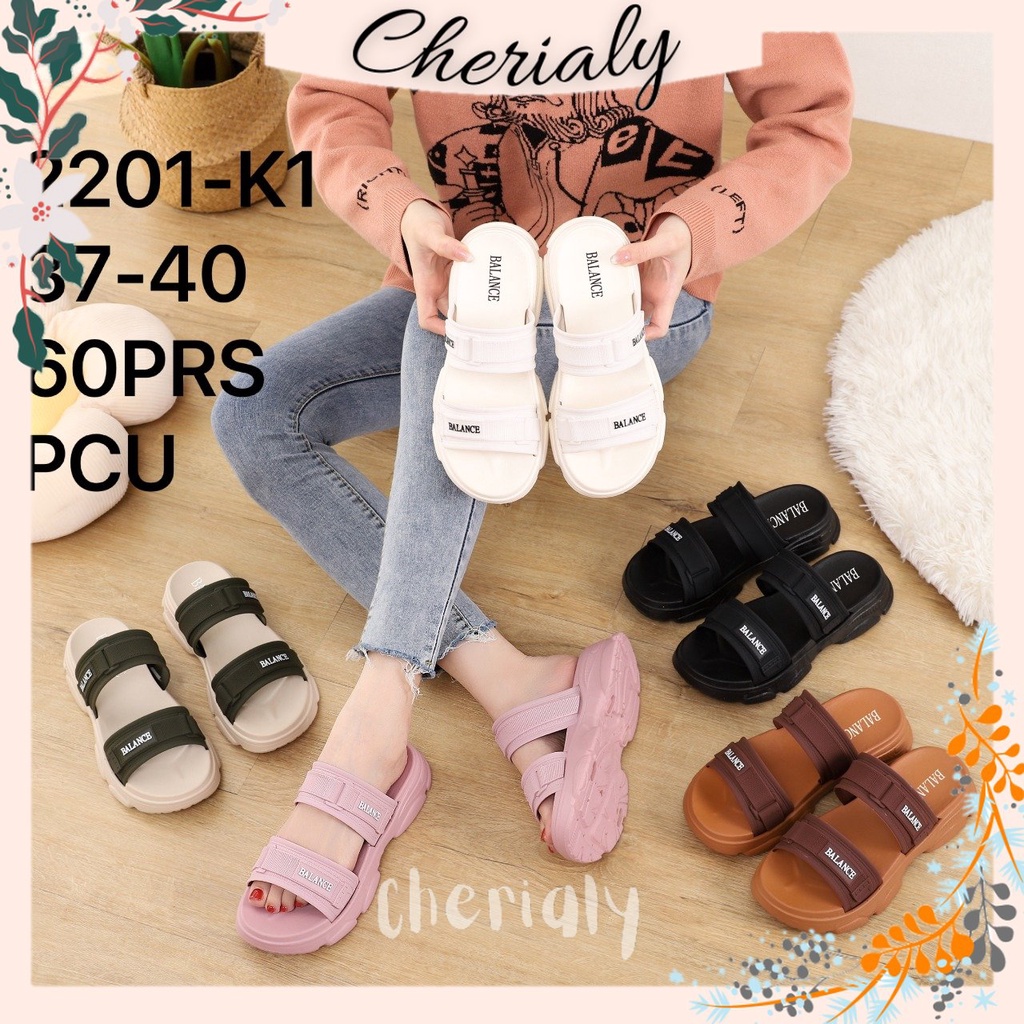 Jual BALANCE Sandal Slop Wanita Import Motif Gesper Zipper Balance ...