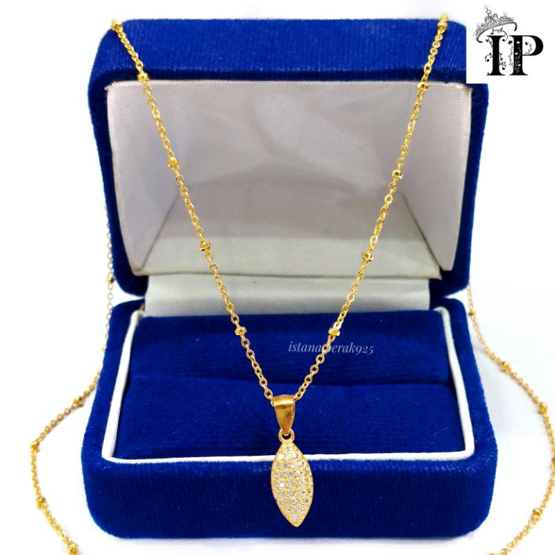 Jual SET KALUNG PERAK ASLI 925 SILVER LAPIS EMAS PUTIH - MODEL LIONTIN ...