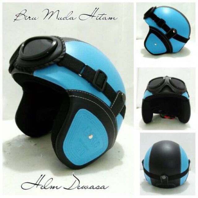 Jual Helm Retro Kulit Klasik SNI Kacamata | Shopee Indonesia
