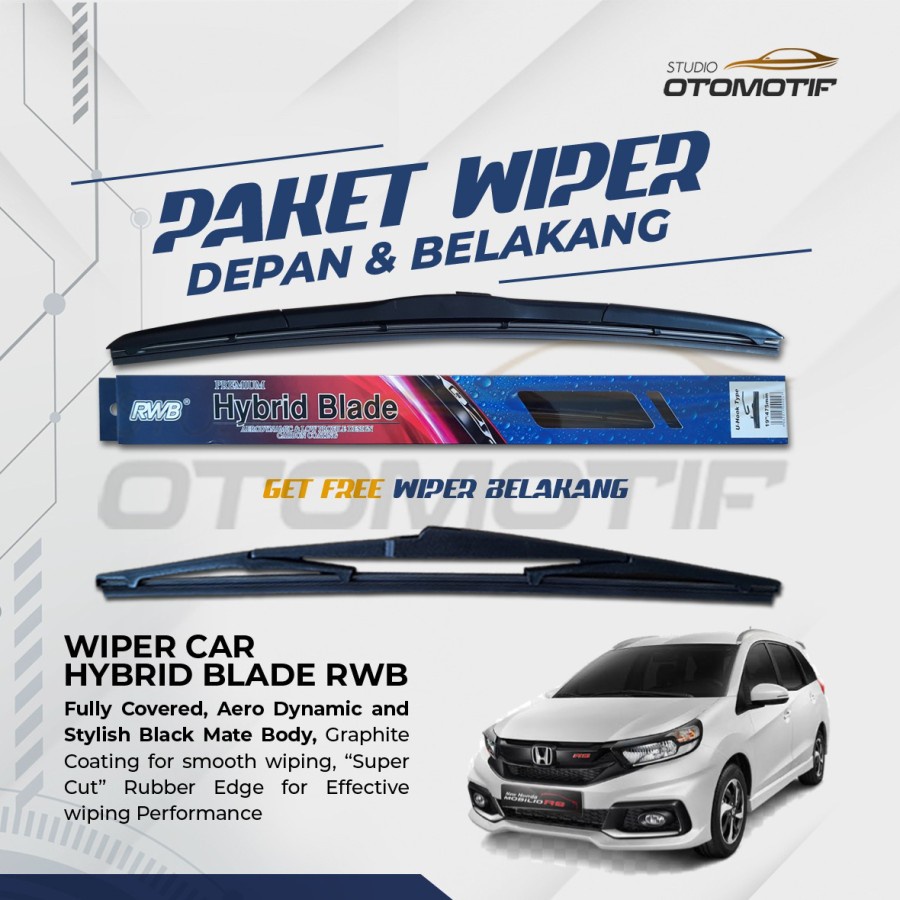 Jual Paket Depan Belakang Wiper HONDA MOBILIO 2014-2021 RWB Hybrid 3PCS ...