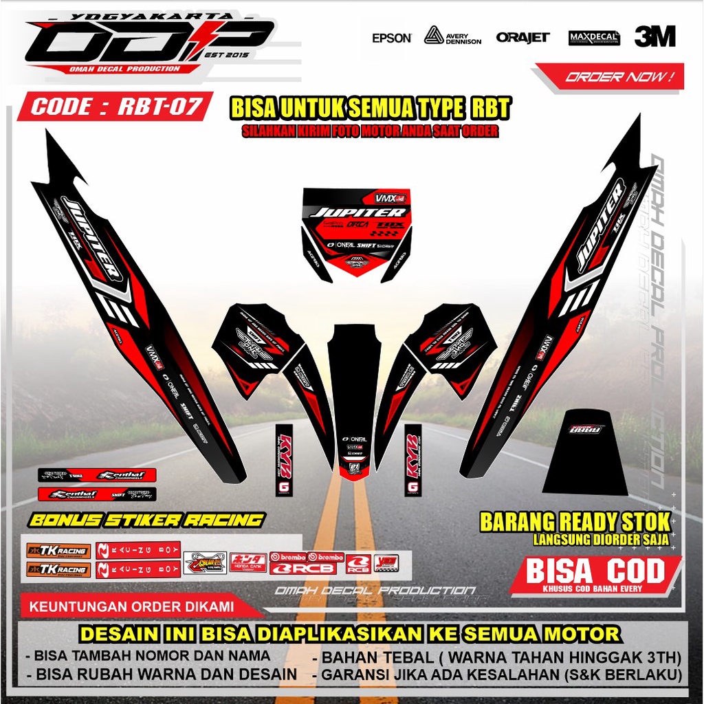 Jual DECAL RBT BODY JUPITER YAMAHA VEGA NEW FULL BODY DEKAL STICKER ...