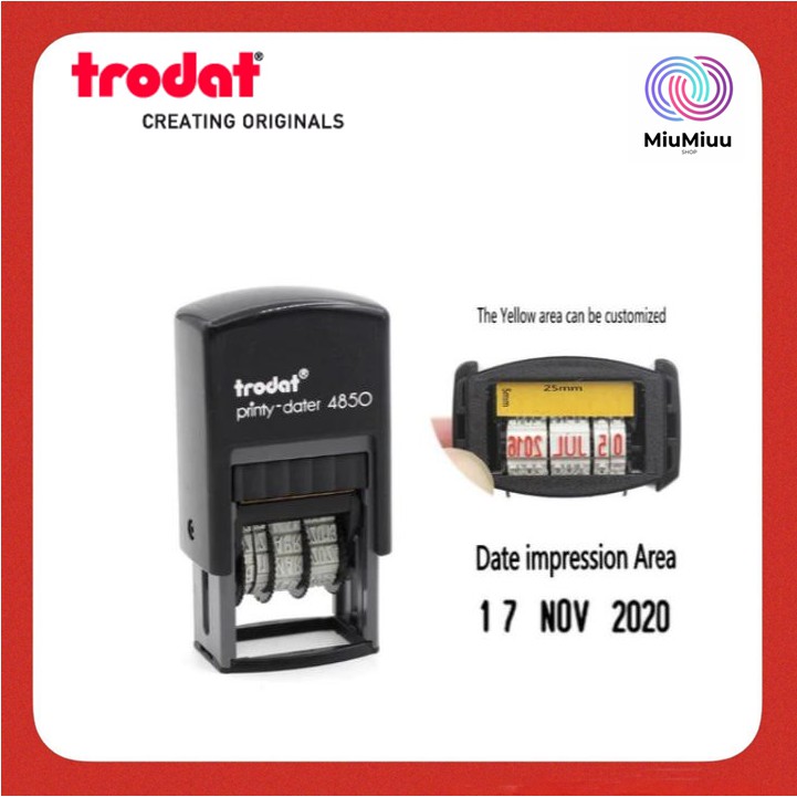 Jual STEMPEL TANGGAL DATER CUSTOM TRODAT 4850 Dater + Letter Original ( Free Design ) | Shopee ...