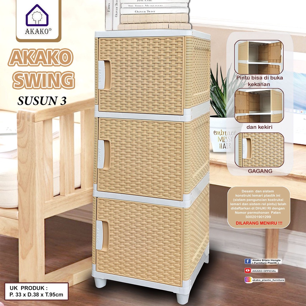 Jual LEMARI PLASTIK SUSUN 2 DAN 3 RAK MAINAN RAK BUKU RAK NAKAS AKAKO ...