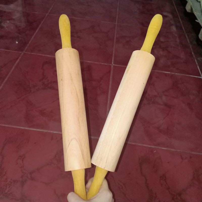 Jual 1 BIJI ROLLING PIN KAYU JATI / gilisan kayu jumbo / roller kayu ...