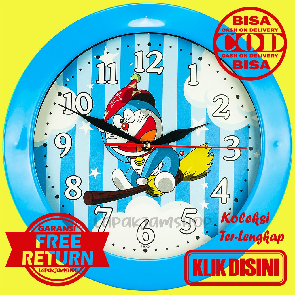 Jual Jam Dinding Quartz Karakter anak Minimalis Unik Besar Nikko 707 ...