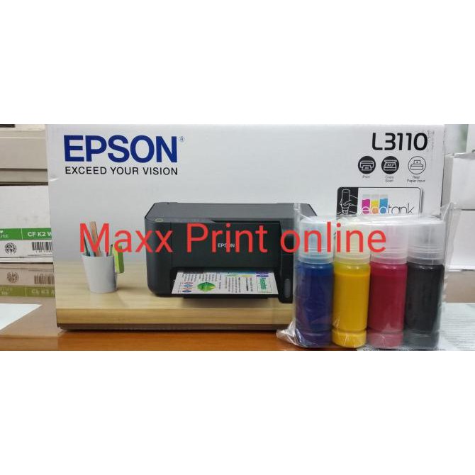 Jual Printer Epson L3110 Paket Tinta Pigment Maxx Ink Premium 4 Warna ...