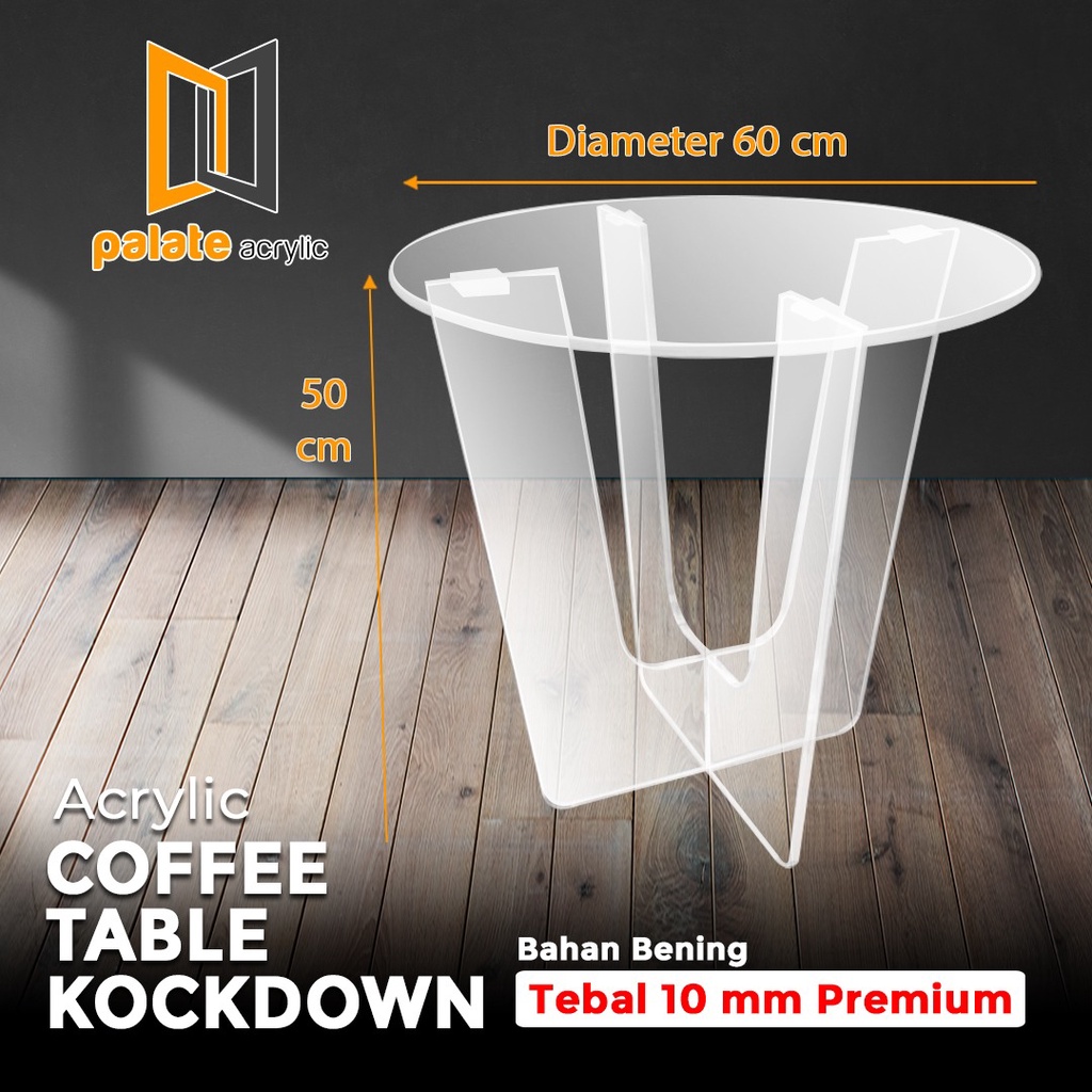 Jual ACRYLIC COFFEE TABLE KNOCK DOWN / AKRILIK MEJA KOPI / MODEL LIPAT ...