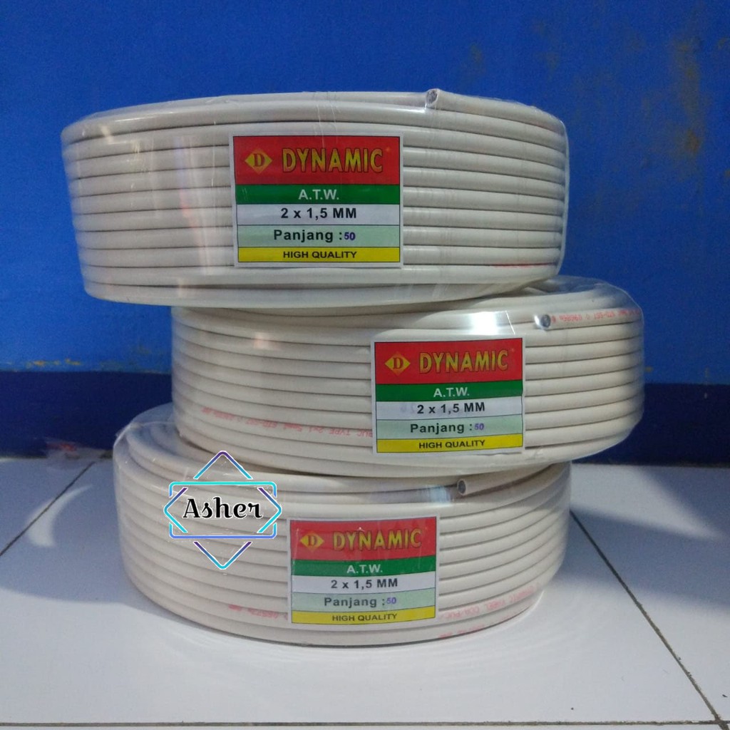 Jual KABEL LISTRIK TUNGGAL NYM / KAWAT 2X1.5 MERK DYNAMIC PANJANG 50 ...