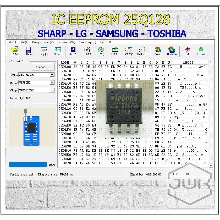 Jual IC Eeprom 25Q128 Plus Firmware TV Led Sharp Samsung Toshiba LG Siap Pakai | Shopee Indonesia
