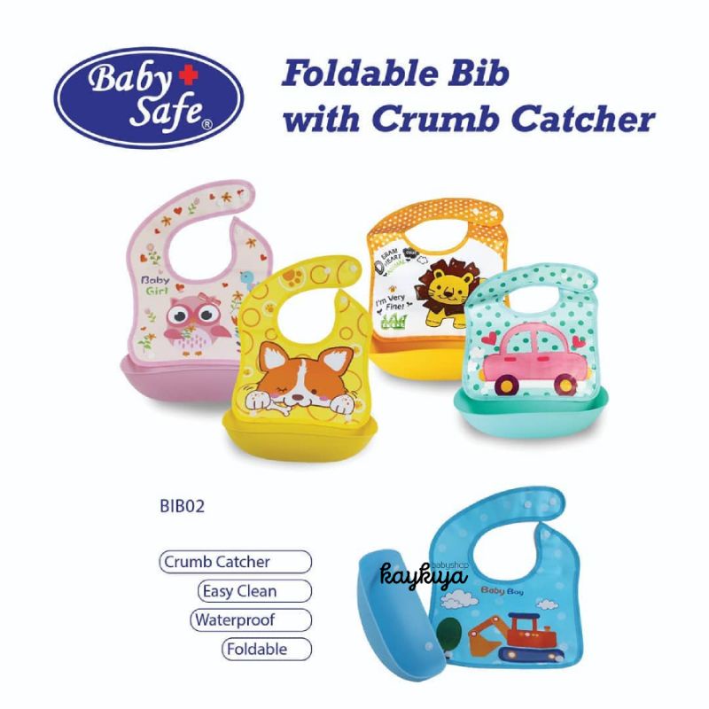 Jual Baby Safe - Foldable Bib With Crumb CatcherBIB02 | Shopee Indonesia