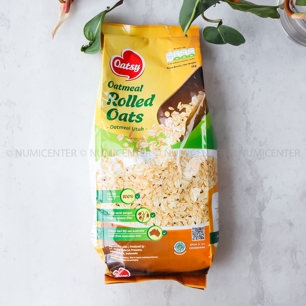 Jual 1KG OATMEAL ROLLED OATS HAVERMOUT UTUH WHOLEGRAIN - OATSY | Shopee ...