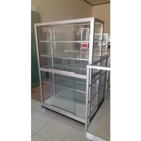 Jual Etalase Kaca / Etalase Apotik / Etalase Display tinggi 1,5 Meter ...