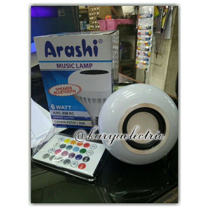 Jual Lampu Led Bluetooth Music Arashi AML 6Watt 6 watt With Remote ...