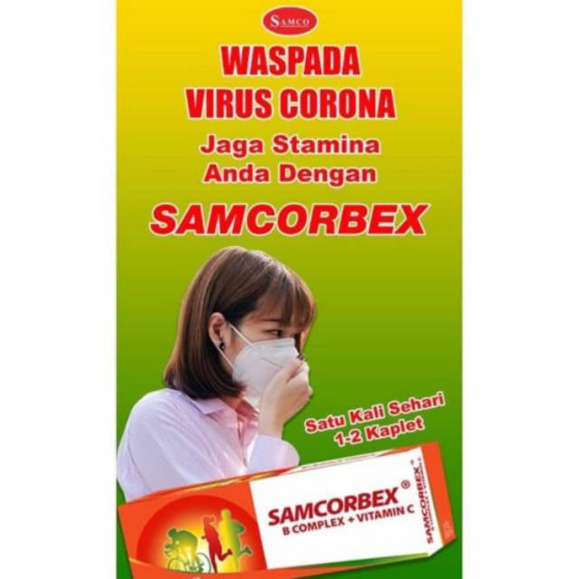 Jual Multivitamin SAMCORBEX vitamin C 500mg & B Complex isi 100 tablet ...