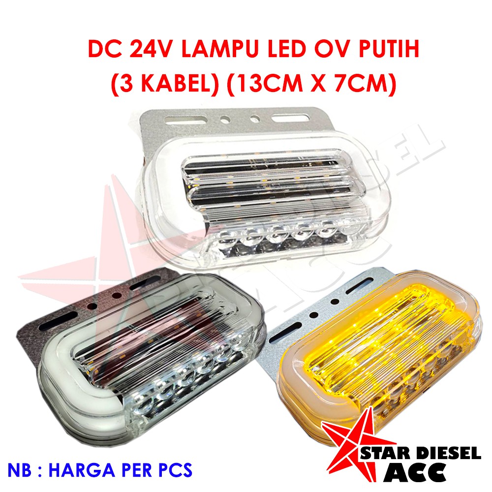 Jual LAMPU TRUK SAMPING LED 6D OVAL PUTIH 24V LAMPU LED KOTAK LAMPU BUS LAMPU BAK CANTER LAMPU ...