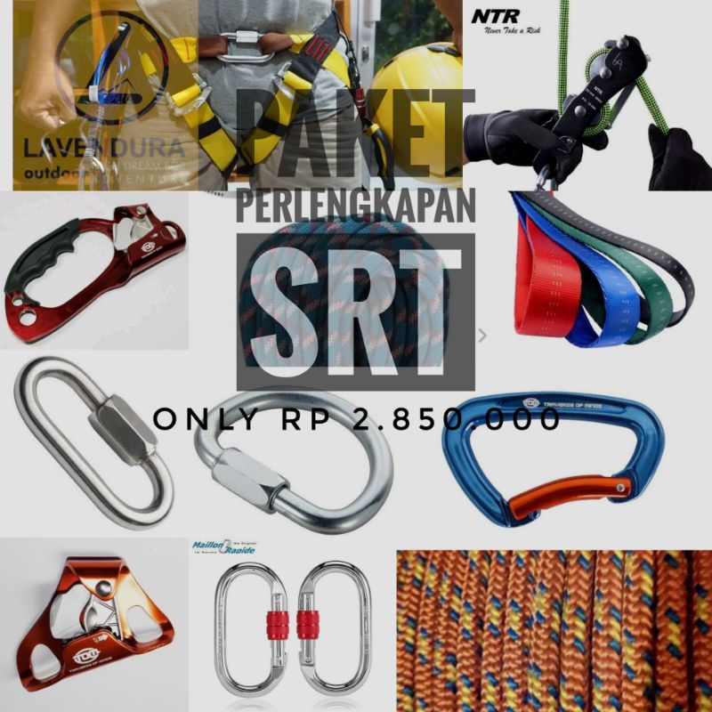 Jual paket set SRT perlengkapan caving climbing outdoor safety rope ...