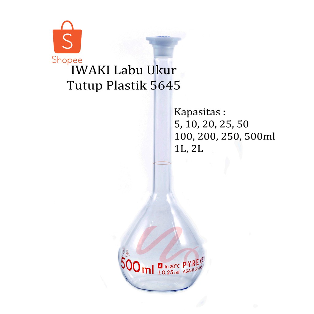 Jual Labu Ukur Tutup Plastik 100ml IWAKI Class A 5645-100 | Shopee Indonesia