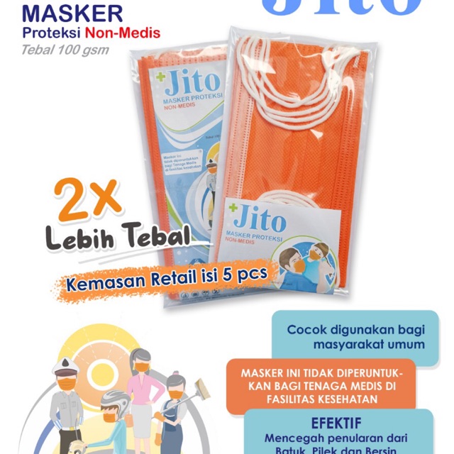 Jual JITO Masker Non Medis 100gsm | Shopee Indonesia