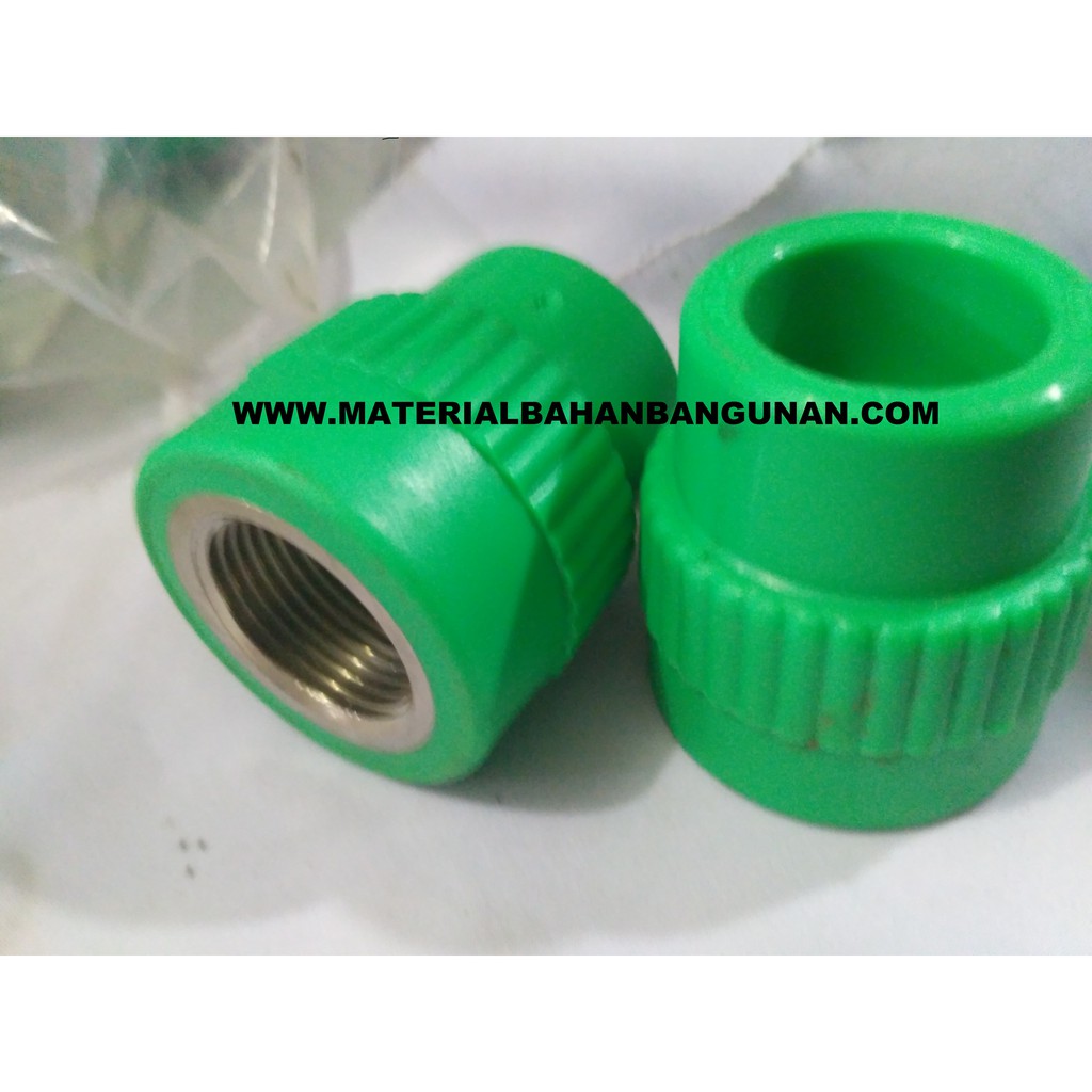 Jual sok drat dalam PPR 3/4" fitting saluran air panas dingin sock ...