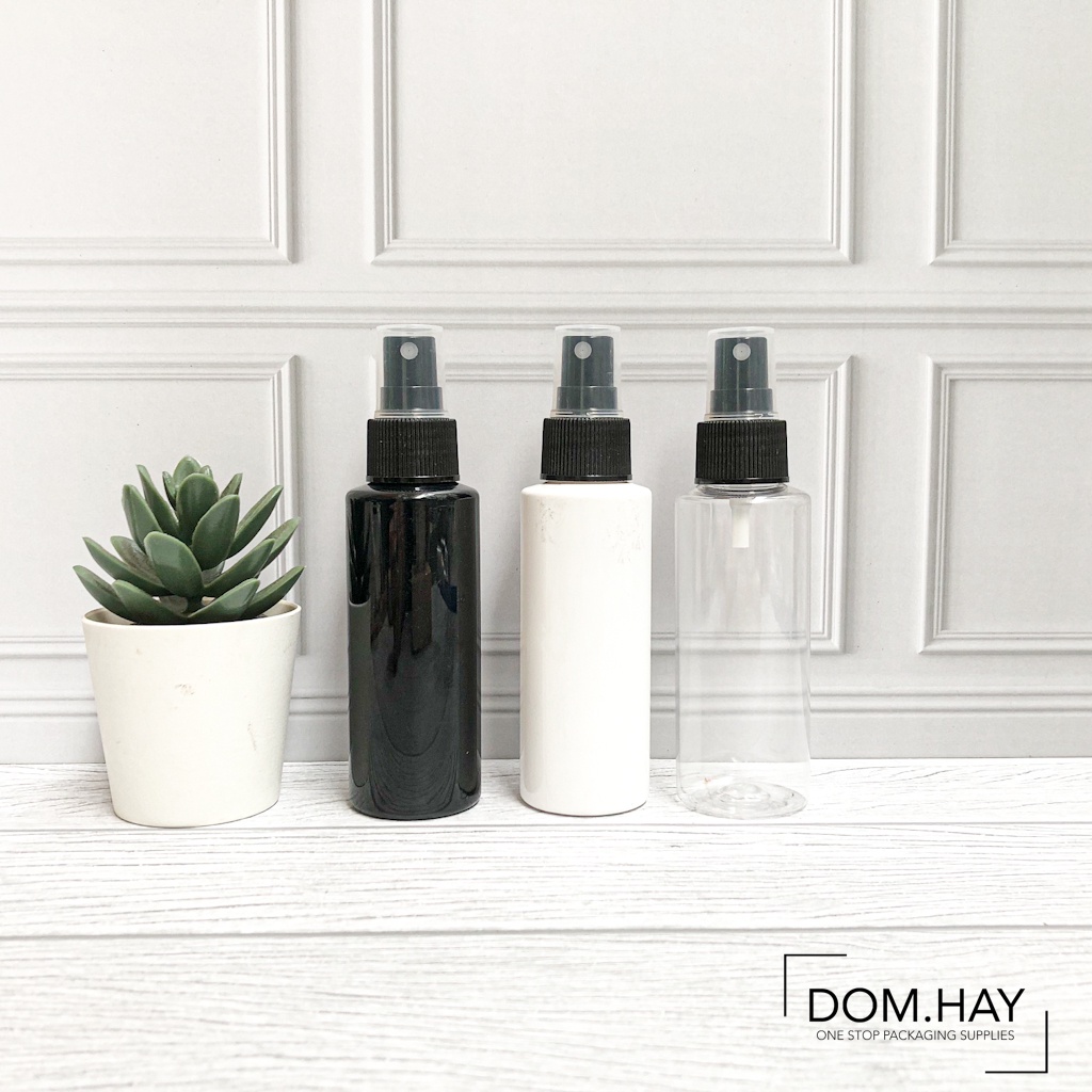 Jual Botol Spray Hitam 100ml RF Plastik PET Face Mist Semprot ...