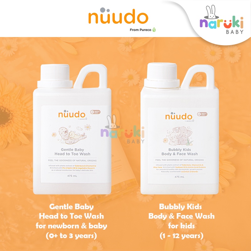 Jual Nuudo Baby Head To Toe / Bubbly Kids Body & Face Wash 475ml by ...