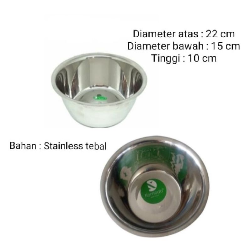 Jual Baki Stainless Steel / Baskom Stainless Steel / Wadah Serbaguna ...