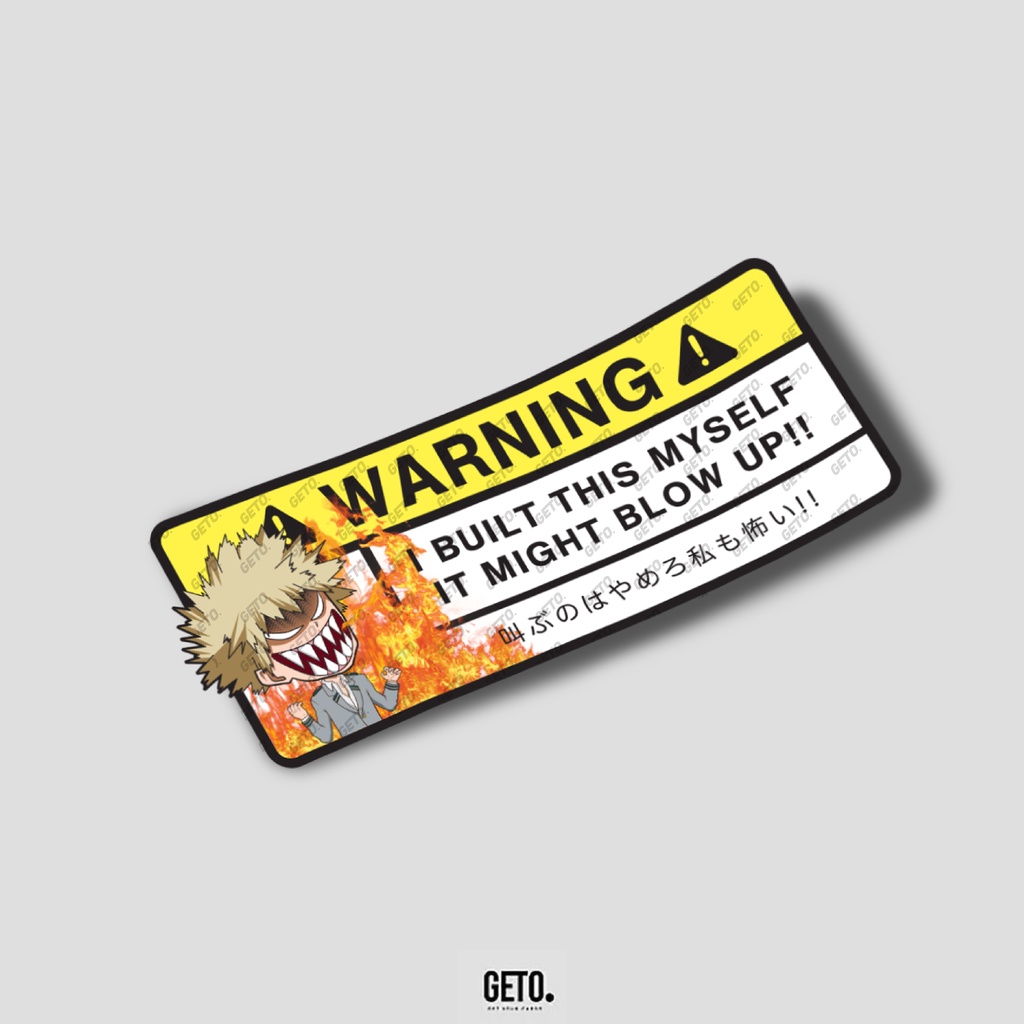 Jual Anime Car Warning Stickers - BOKU NO HERO BAKUGO (Premium ...
